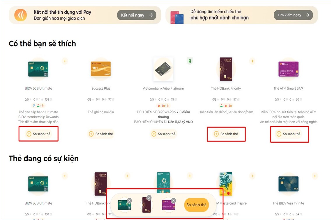 PicaPica - Sử dụng PicaPica – So sánh thẻ